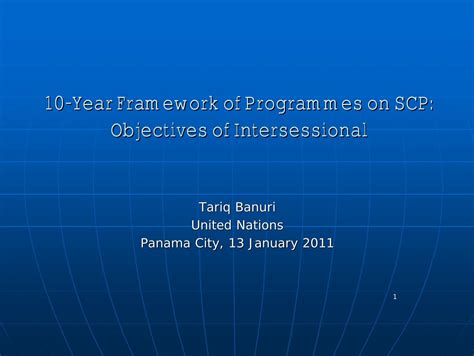 Year Framework Of Programmes On SCP Objectives Of