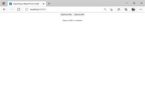 Exporting A Report From Code Samples