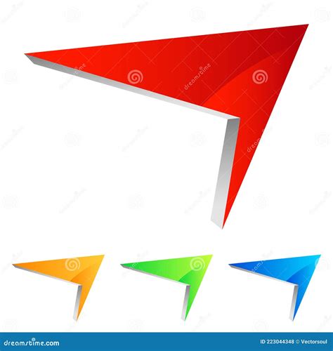 Gps Pointer Arrow Cursor Index Arrowhead Icon Symbol Dynamic Arrow Pictogram Stock Vector