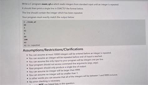 Solved Write A C Program Examq3c Which Reads Integers From