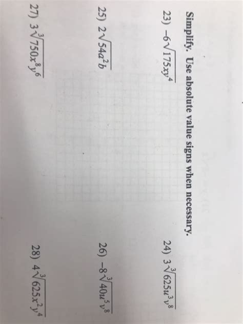 Solved Simplify Use Absolute Value Signs When Necessary
