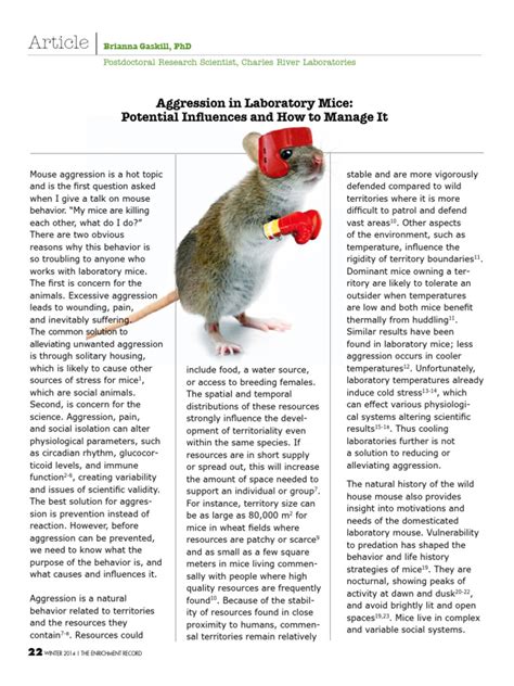 Aggression Lab Mice Pdf Aggression Mouse