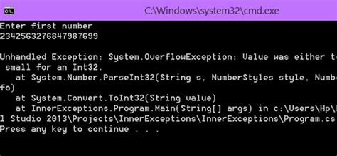 Inner Exceptions In C