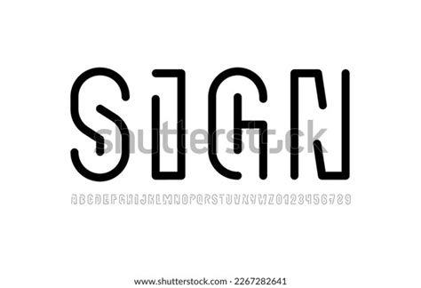 Digital Font Alphabet Segment Line Minimal Stock Vector Royalty Free 2267282641 Shutterstock
