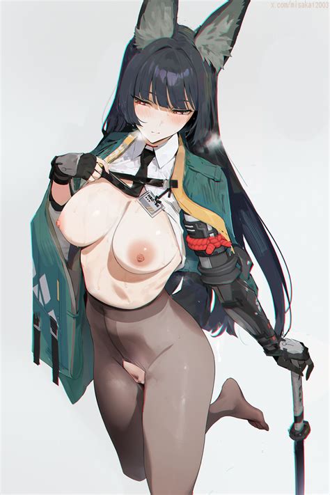Misaka Gou Hoshimi Miyabi Zenless Zone Zero Highres Black Pantyhose Breasts Earrings