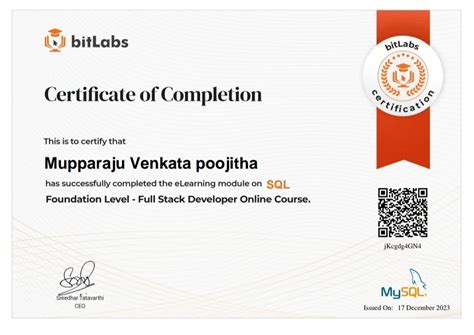 Mupparaju Venkata Poojitha On Linkedin Full Sql