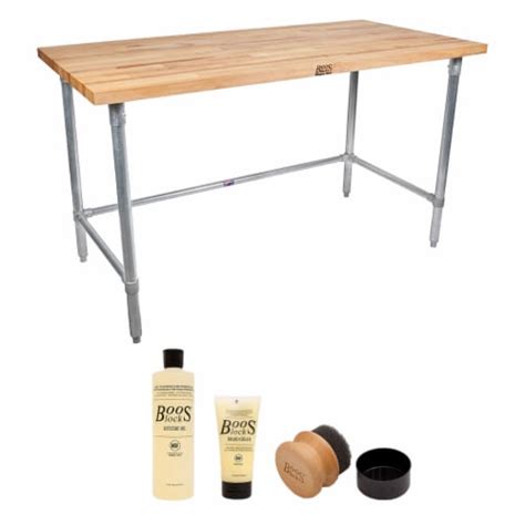John Boos 48 Inch Maple Wood Work Table W Steel Base And Board