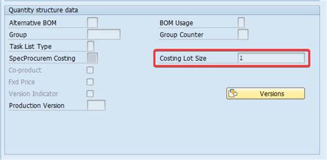 Change Costing Lot Size Value By Default From 1 To SAP Community