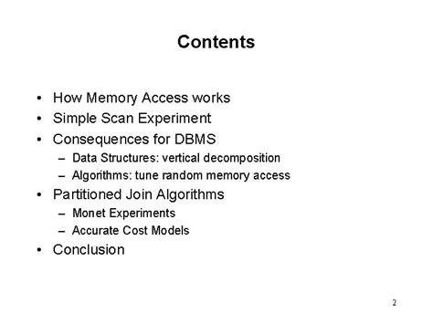 Database Architecture Optimized For The New Bottleneck Memory