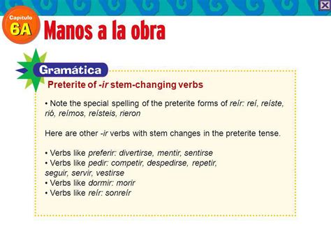 In The Preterite Ir Verbs Like Preferir Pedir And Dormir Also Have