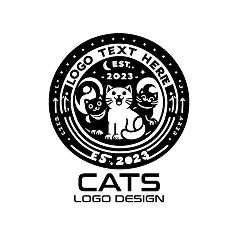 Cats Vector Logo Design Premium Ai Generated Vector