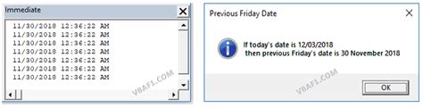 Previous Friday Date Using Excel Vba Functions Vbaf1com