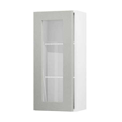 Chilcomb Grain Pebble 900mm X 400mm Tall Clear Glass Kitchen Door Howdens