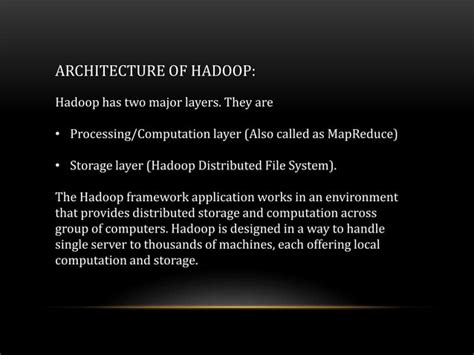Hadoop Foundation For Analytics Ppt