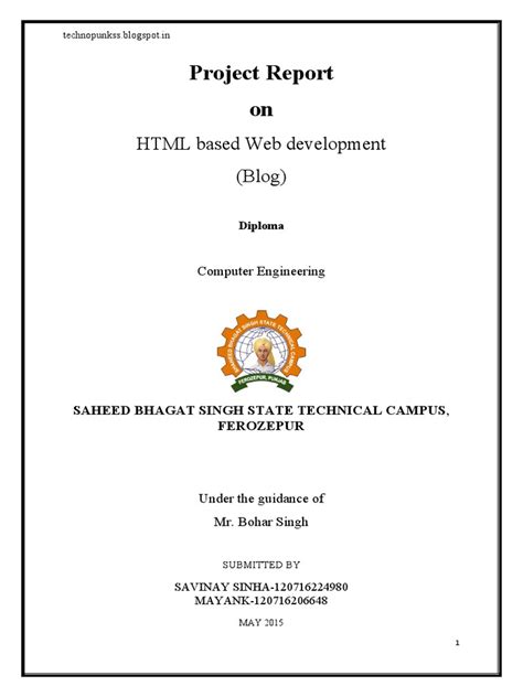 Project Report On Html Based Web Development Blog Pdf Blog Graphical User Interfaces