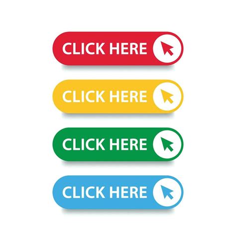 Click Here Button With Arrow Pointer Clicking Icon Click Here Vector