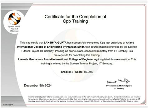 Lakshya Gupta On Linkedin Cpp Certification Iitbombay