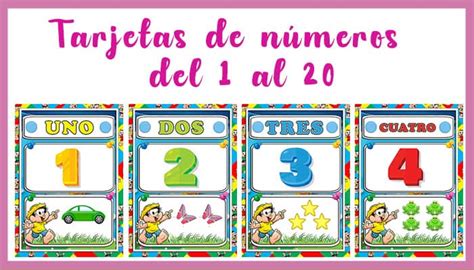 Tarjetas de números del 1 al 20 para imprimir