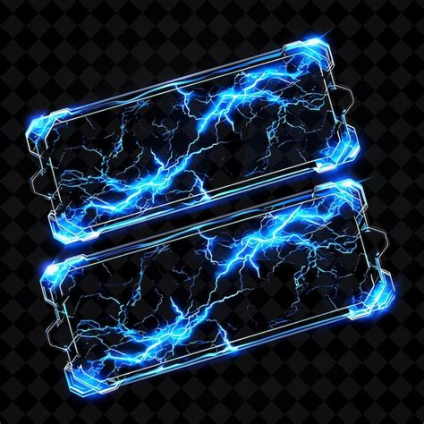 Clear Acrylic Card Card Border With Glowing Lightning Bolts Unique