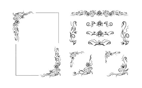 Vintage Floral Frame With Editable Vector Design Stylized Art