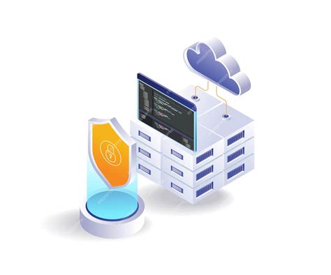 Premium Vector Cloud Server Security Hosting Analysis Programming