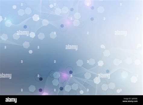 Science Network Pattern Connecting Lines And Dots Technology Hexagons Structure Or Molecular