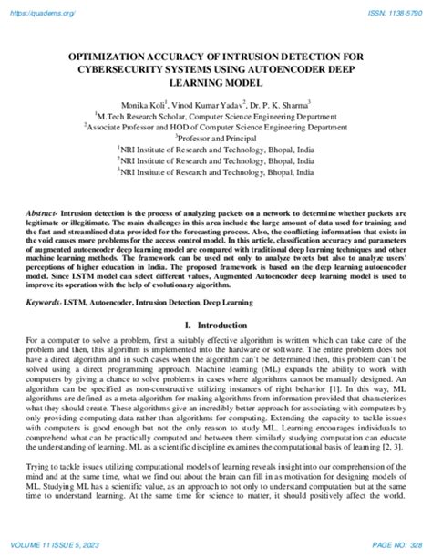 Pdf Optimization Accuracy Of Intrusion Detection For Cybersecurity