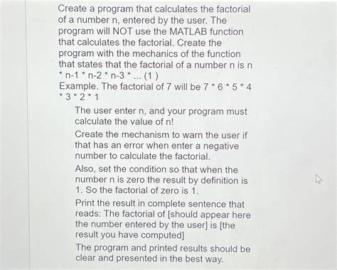 Solved Create A Program That Calculates The Factorial Of A