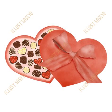 하트 선물 상자 발렌타인데이 초콜렛 일러스트 Png 722 Illust Saseyo