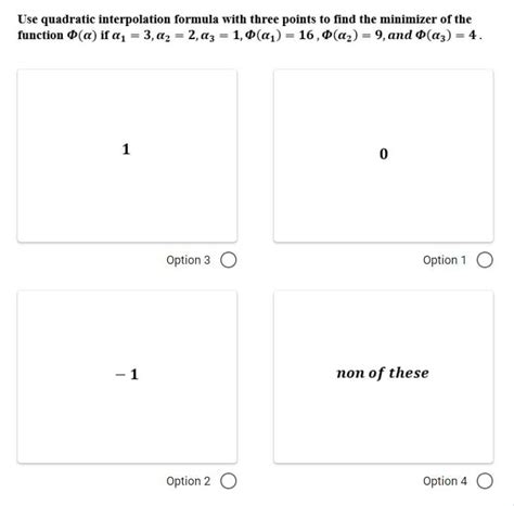 Solved Use Quadratic Interpolation Formula With Three Points Chegg