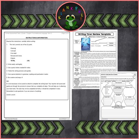 Grade 7 English First Additional Language Assessment Task Fat4 Writing Term 2 2023 Klankpret