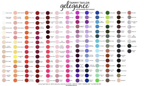 180 Gelegance Gel Polishes And Soulmate Nail Lacquers Chart