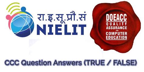 CCC Sample Practice Questions With Answers True False Set A