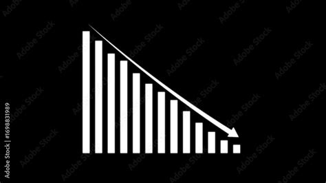 Loss Concept Business Graph Animation On Black Background Bar Chart