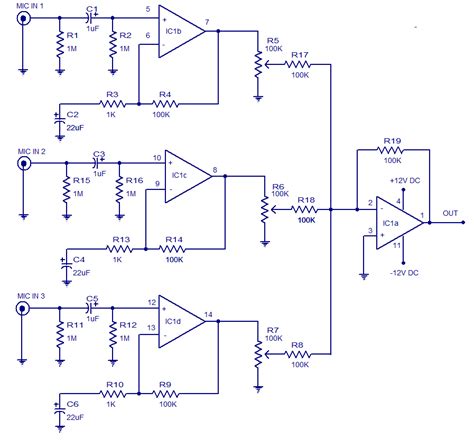 Microphone Preamplifier Schematic Circuit