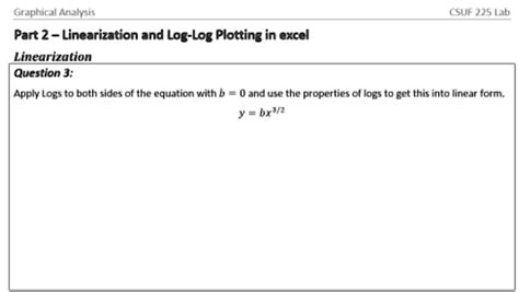 Solved Texts Graphical Analysis Csuf 225 Lab Part 2 Linearization