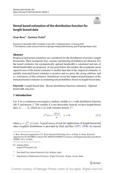 Kernel Based Estimation Of The Distribution Function For Length Biased