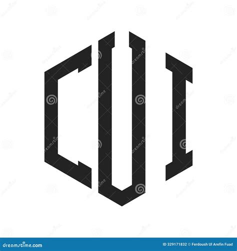 CUI Logo Design Initial Letter CUI Monogram Logo Using Hexagon Shape Stock Illustration