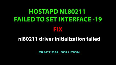 Linux Error Fixnl80211 Driver Initialization Failed Youtube