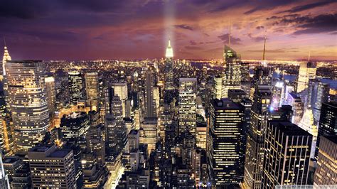 🔥 Free Download Manhattan Aerial At Night Wallpaper By Xelliott