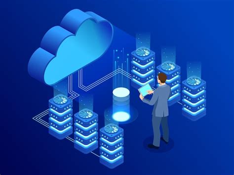 Premium Vector Isometric Modern Cloud Technology And Networking