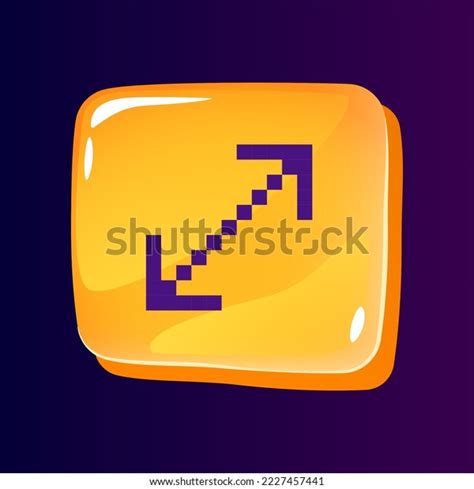 Enlarge Glossy Ui Button Pixelated Color Stock Vector Royalty Free