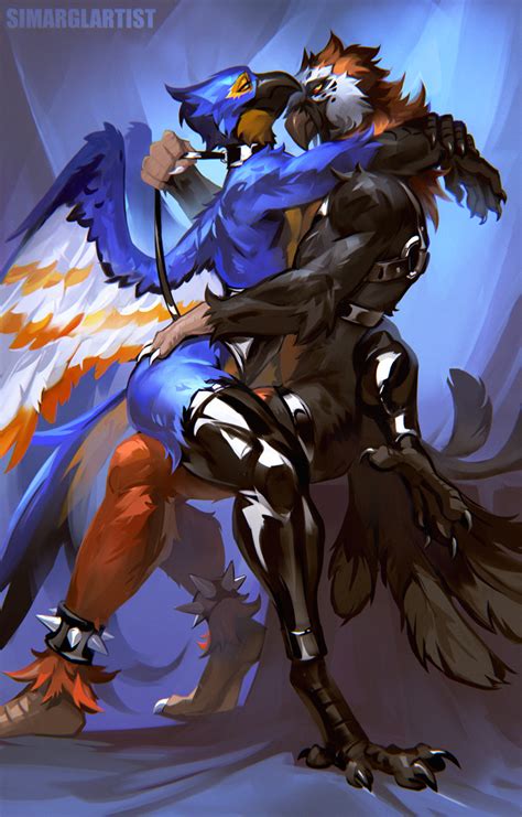 Rule 34 Anthro Avian Beak Claws Clothing Collar Duo Feathers Harness Latex Latex Clothing