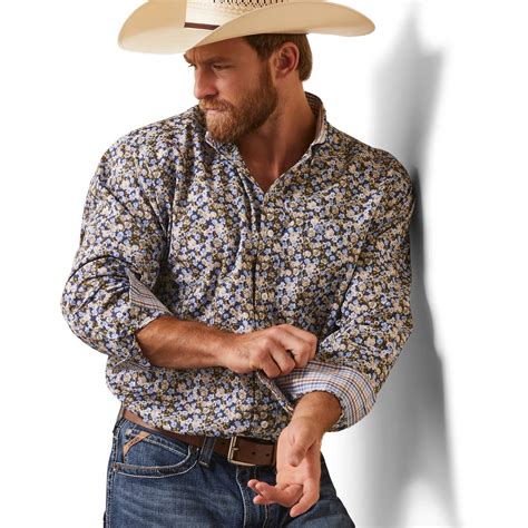 Ariat Mens Wrinkle Free Ashton Classic Fit Shirt West 20 Saddle Co