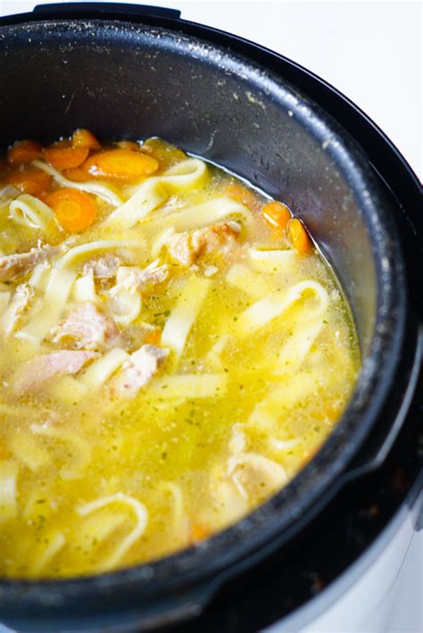 10 Minute Pressure Cooker Chicken Noodle Soup Clever Pink Pirate