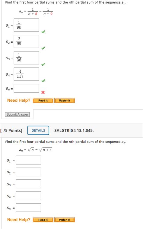 Solved Find The First Four Partial Sums And The Nth Partial