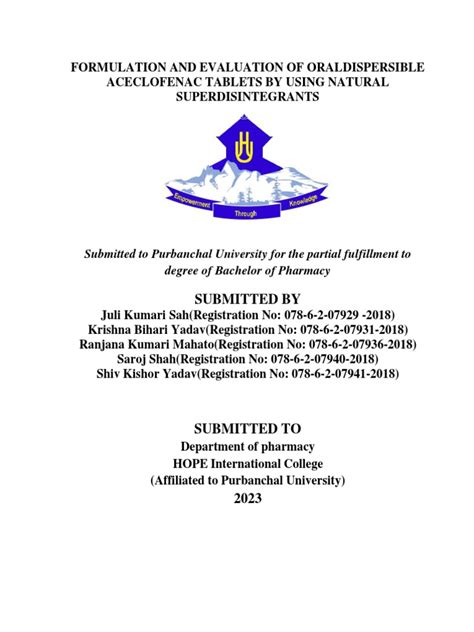 Formulation And Evaluation Of Oral Dispersible Aceclofenac Tablets By Using Natural