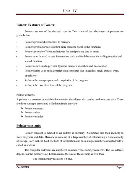Unit Iv Pdf Pdf Pointer Computer Programming Variable