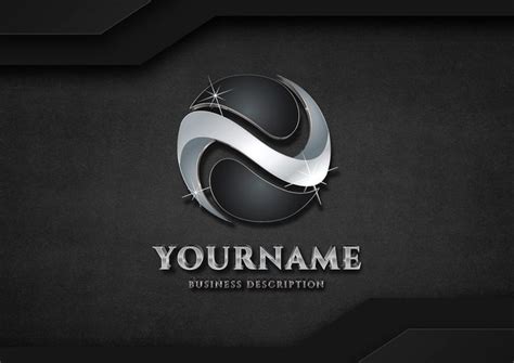 3d Logo Black Logo With Metallic 3d Effect On Black Background