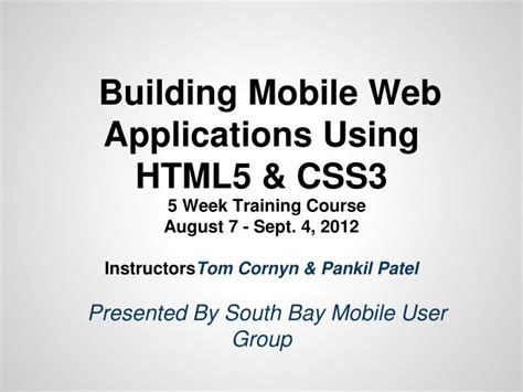 Ppt Building Mobile Web Applications Using Html5 And Css3 Powerpoint Presentation Id6755722